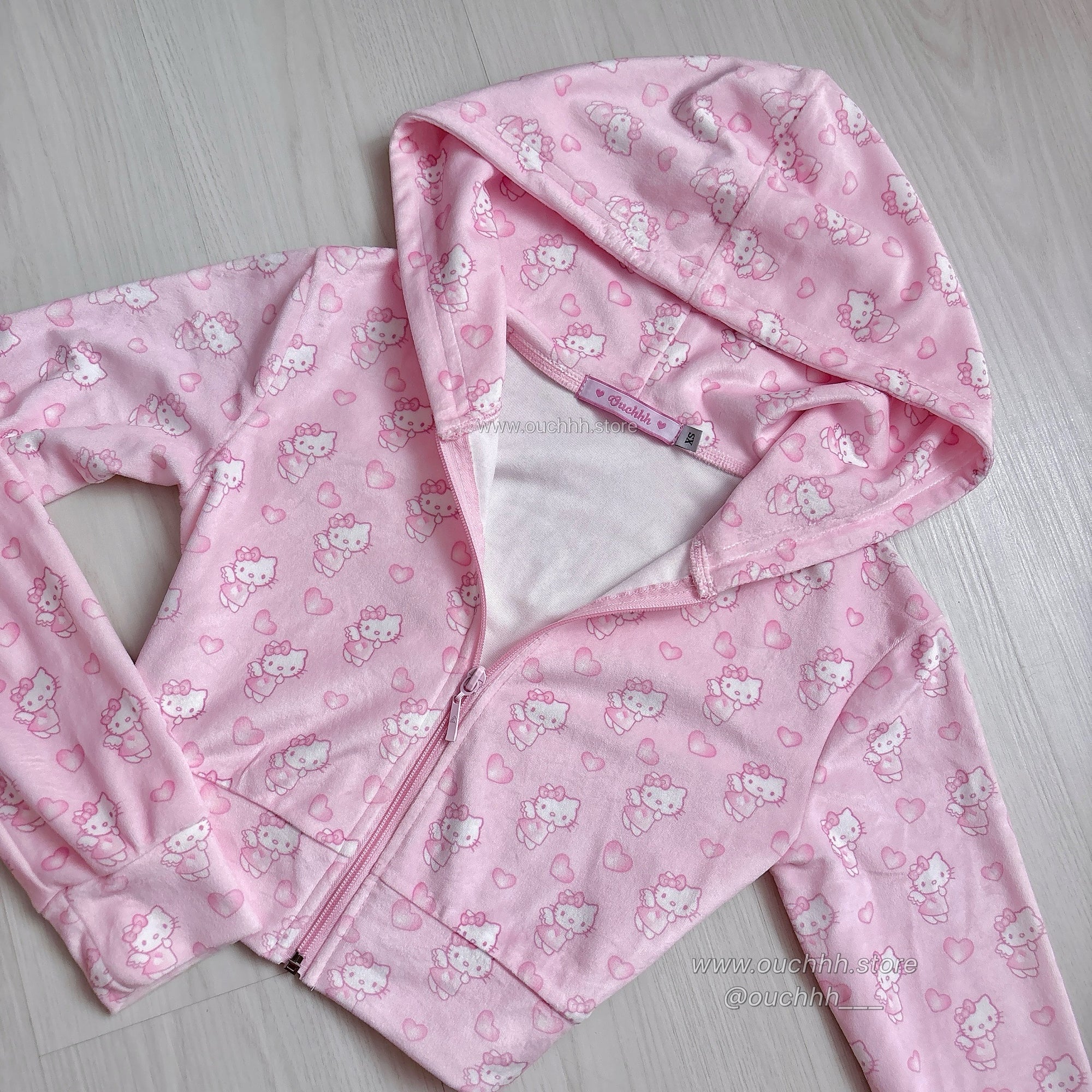 Softie Kitty Crop Jacket + Pleated Skirt Set (Pink)